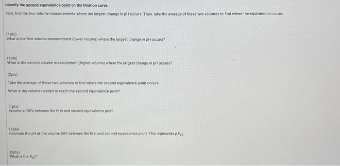 Solved Identify the second equivalence point on the | Chegg.com