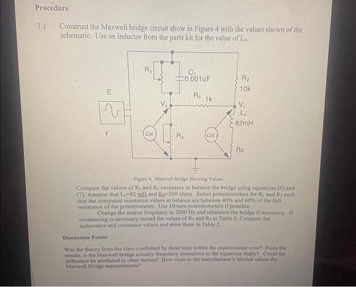 Please help with R1 and R3 values Procedure 1.) | Chegg.com