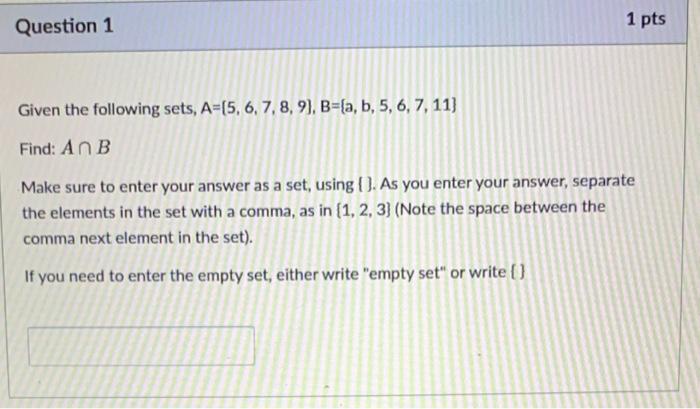 Solved Given the following sets, | Chegg.com