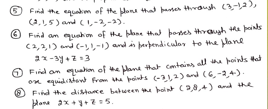 Solved (5) ﻿Find the equation of the plane that passes | Chegg.com