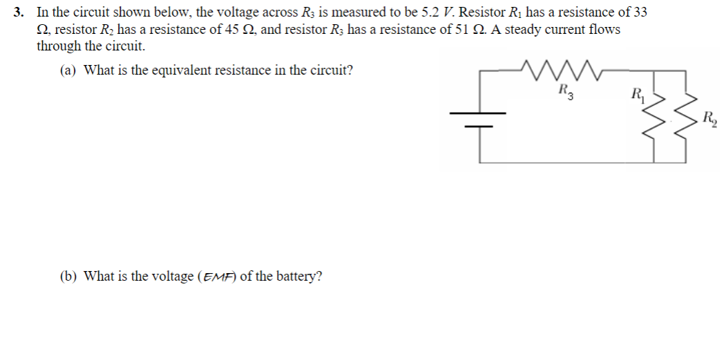 Solved In the circuit shown below, the voltage across R3 ﻿is | Chegg.com