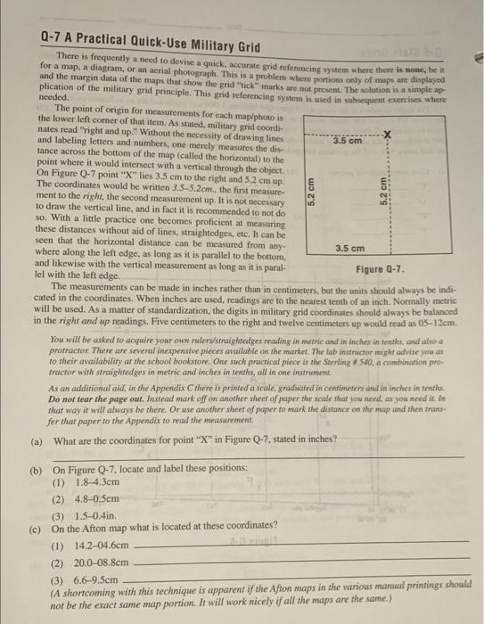 Solved Q-7 A Practical Quick-Use Military Grid There is | Chegg.com