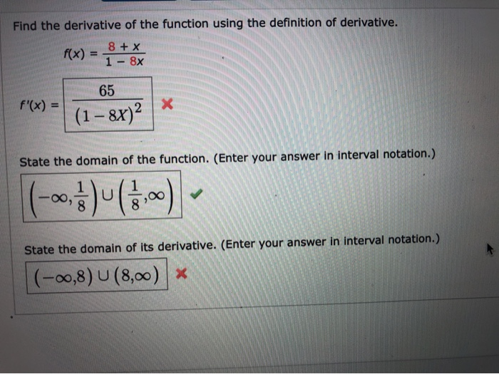 Solved Find the derivative of the function using the | Chegg.com