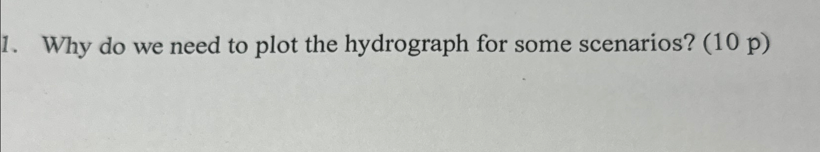 Solved Why do we need to plot the hydrograph for some | Chegg.com