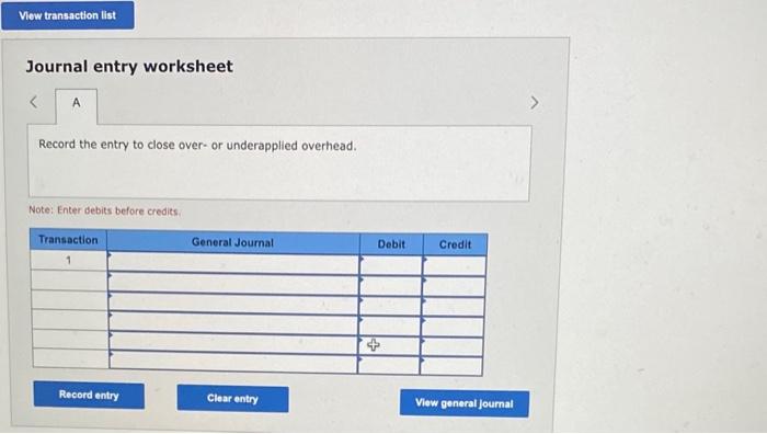 Solved QS 15−18 (Static) Computing and recording over-or | Chegg.com