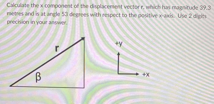 Solved Calculate the x component of the displacement vector | Chegg.com