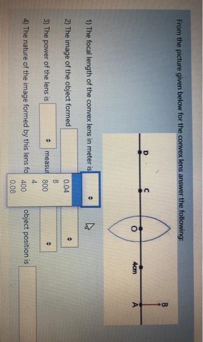 Solved From the picture given below for the convex lens | Chegg.com