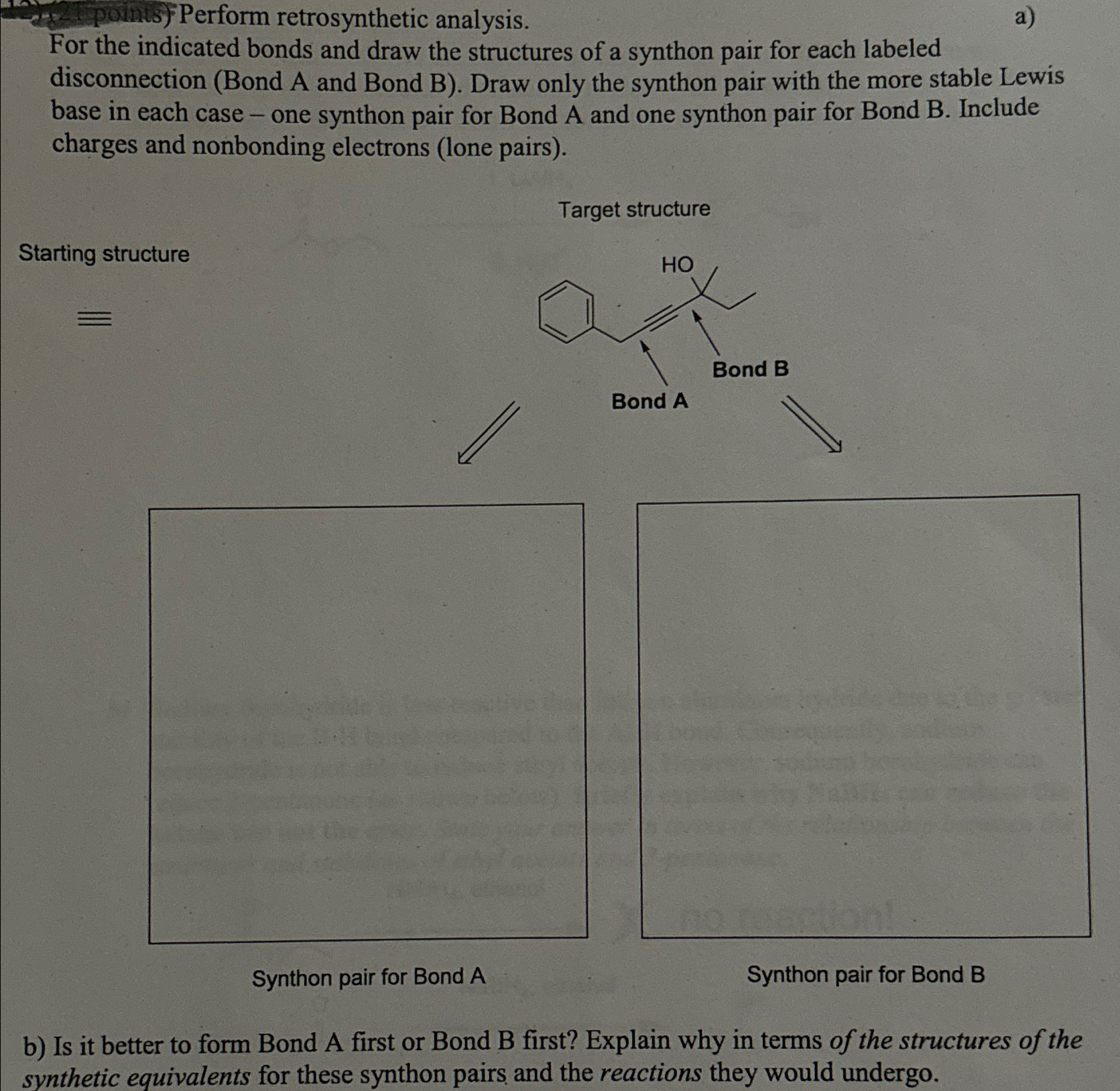 Solved Perform retrosynthetic analysis.a)For the indicated | Chegg.com