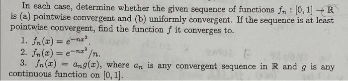 Solved In each case, determine whether the given sequence of | Chegg.com