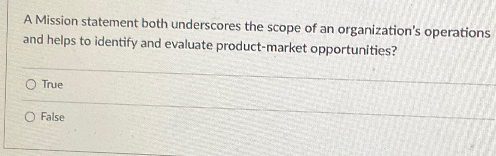 Solved A Mission statement both underscores the scope of an | Chegg.com