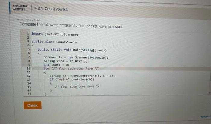 Solved Complete the following program to find the first | Chegg.com