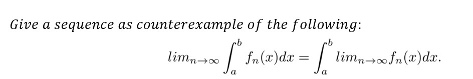 Solved Give a sequence as counterexample of the | Chegg.com