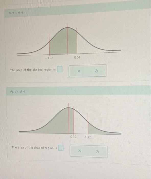 Solved Part 1 of 4 The area of the shaded region is Part 2 | Chegg.com