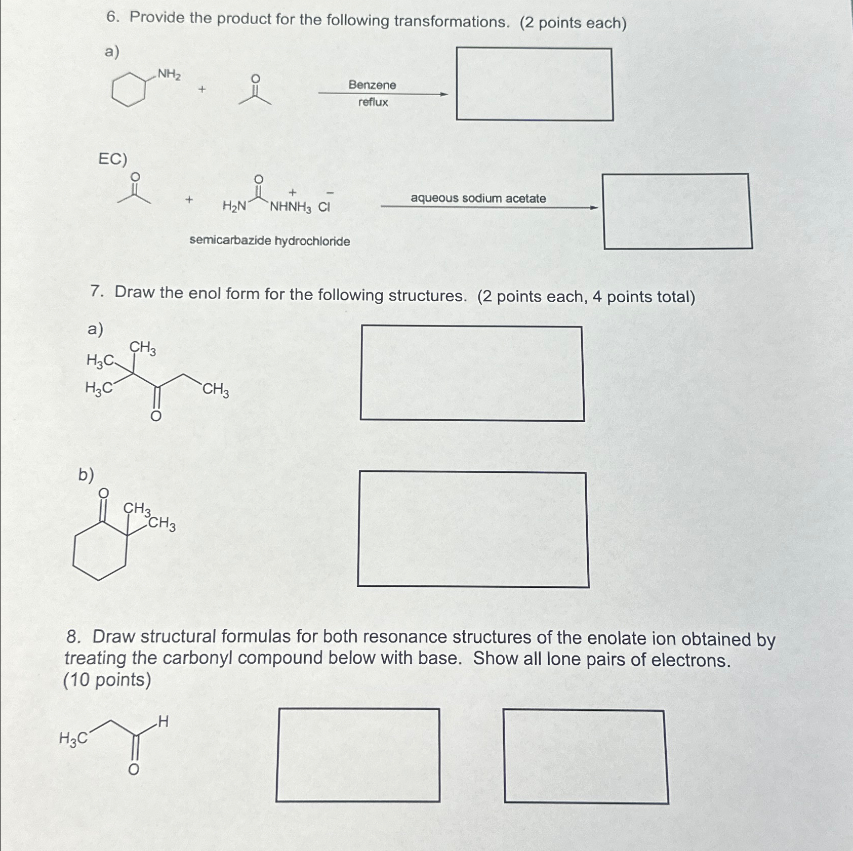 Solved Provide the product for the following | Chegg.com