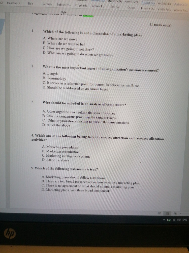 Solved 2 Heading 3 Title Subtitle Subtle Em. Emphasis | Chegg.com