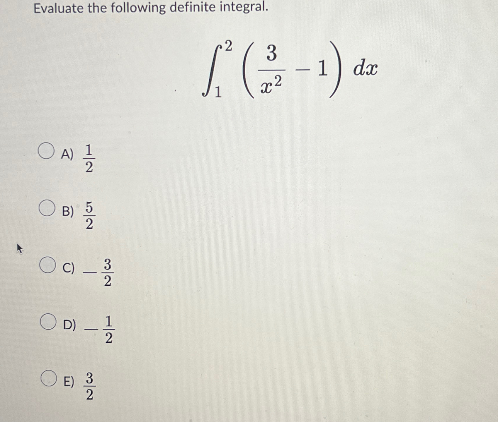 Solved Evaluate the following definite | Chegg.com