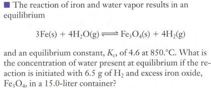 The reaction of iron and water vapor results in an | Chegg.com