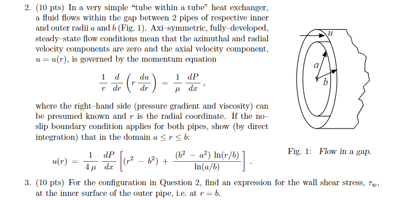 Solved (10 ﻿pts) ﻿In a very simple "tube within a tube" heat | Chegg.com