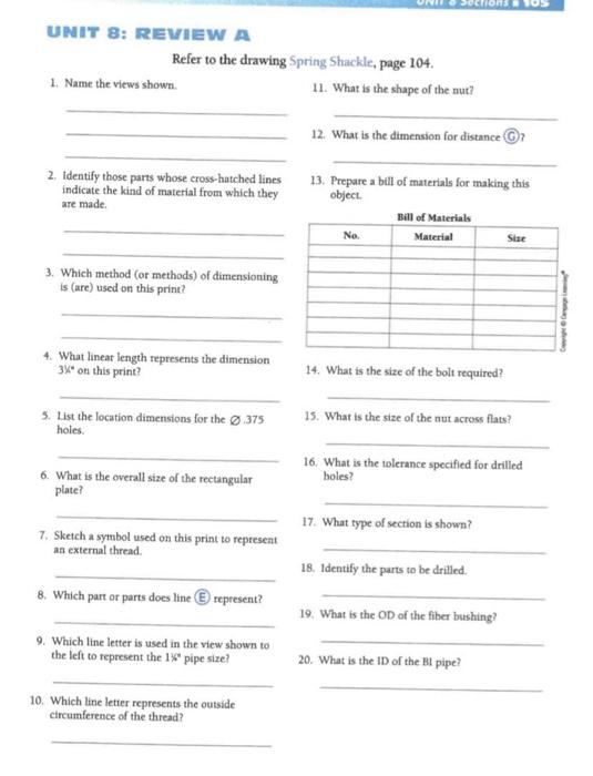 Solved UNIT 10: REVIEW A Graph paper is provided at the end | Chegg.com