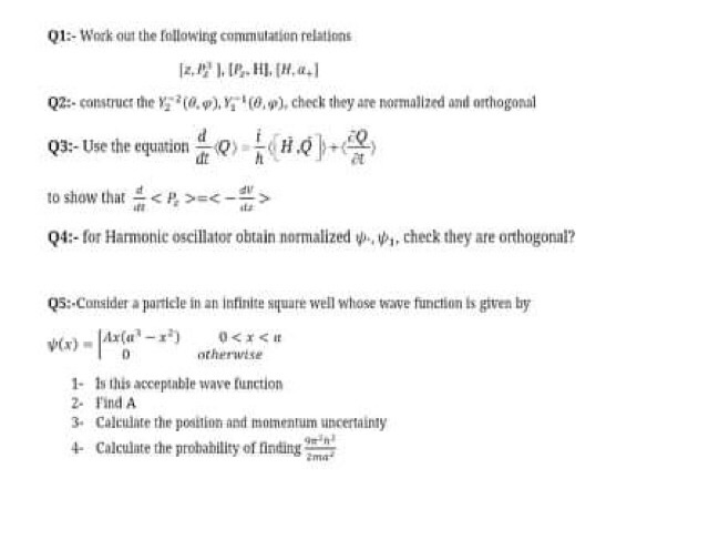 Solved Q1:- Work out the following commutation relations | Chegg.com