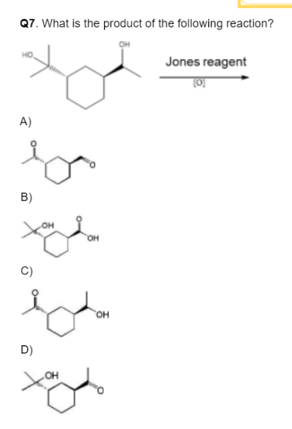 Solved Q7. ﻿What is the product of the following reaction? | Chegg.com