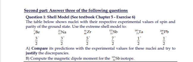 Solved Second part: Answer three of the following questions | Chegg.com