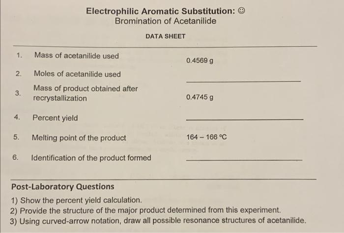 Solved Electrophilic Aromatic Substitution: Bromination of | Chegg.com