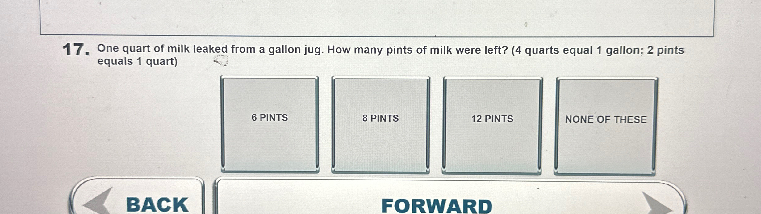 Solved One quart of milk leaked from a gallon jug. How many | Chegg.com
