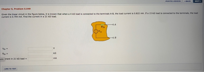 Solved PRINTER VERSION 4 BACK NEXT Chapter S, Problem 5.049 | Chegg.com