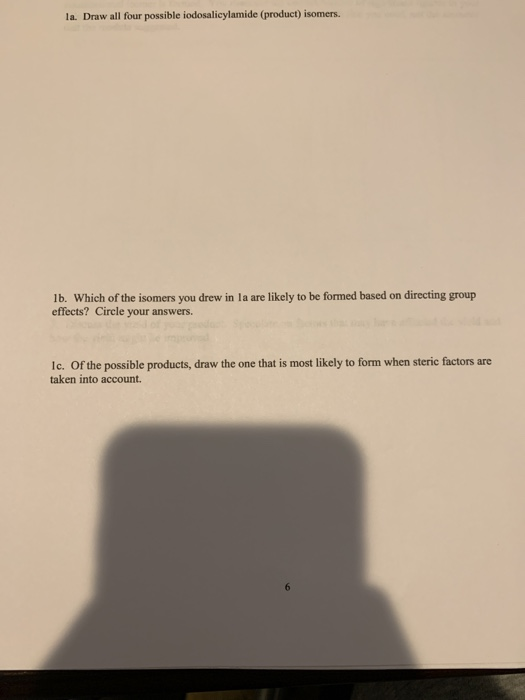 Solved la. Draw all four possible iodosalicylamide (product) | Chegg.com