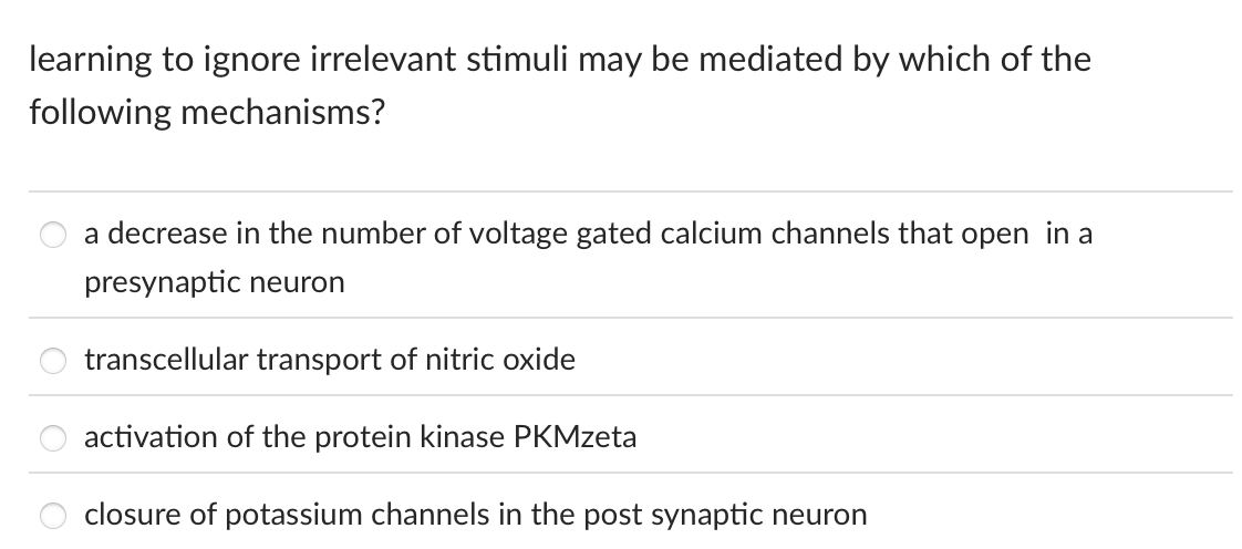 Solved Learning To Ignore Irrelevant Stimuli May Be Mediated