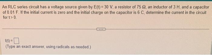 Solved An RLC series circuit has a voltage source given by | Chegg.com