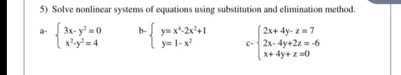 Solved by an EXPERT Solve nonlinear systems of equations using | Chegg.com
