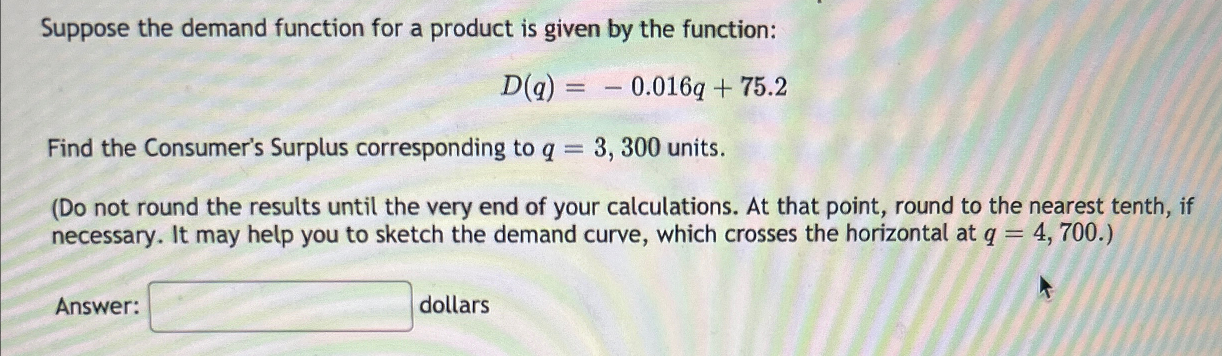 Solved Suppose the demand function for a product is given by | Chegg.com