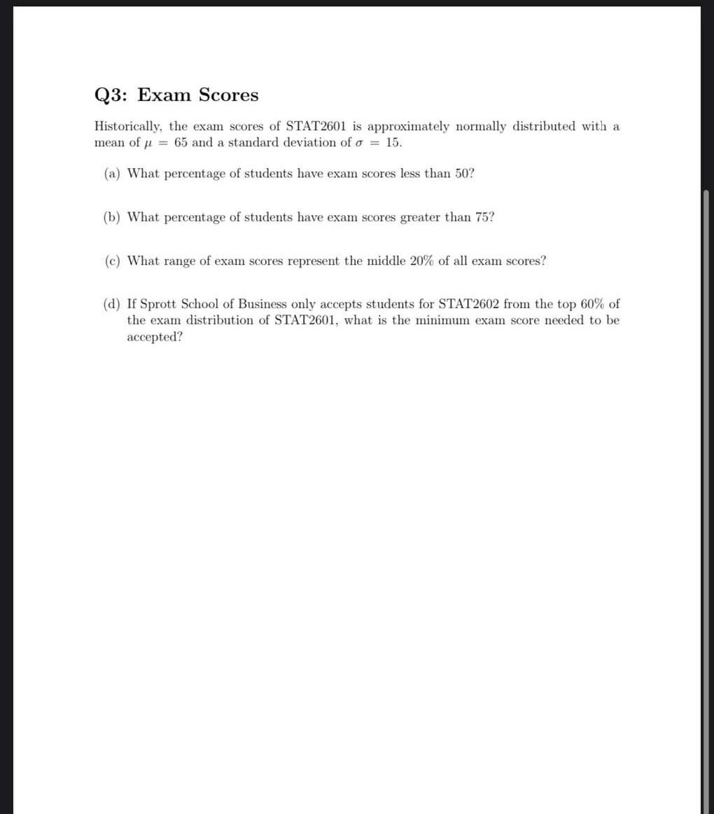 Solved Assignment 2 (Week 4) STAT 2601 - Business Statistics | Chegg.com