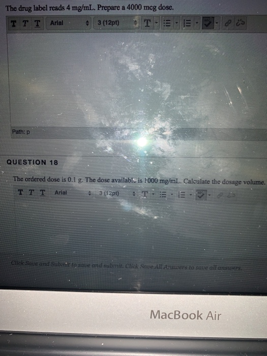 Solved The drug label reads 4 mg/mL. Prepare a 4000 mcg | Chegg.com