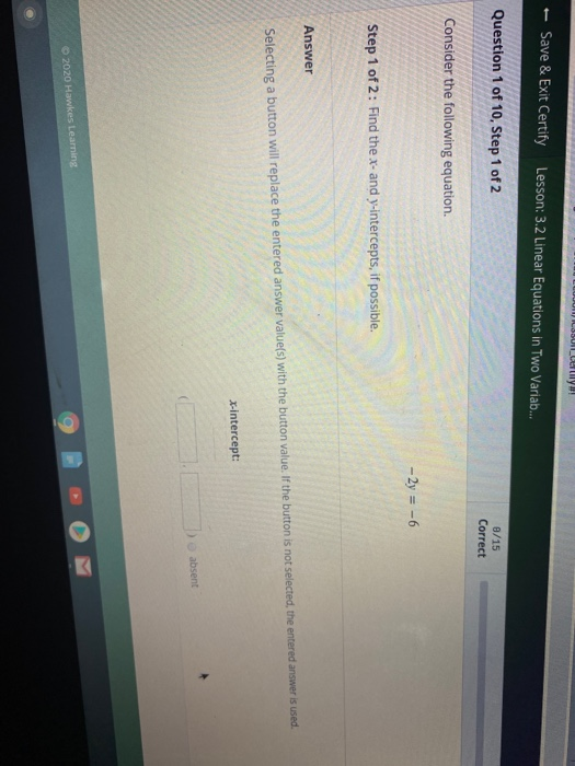 Solved --SUILL! Save & Exit Certify Lesson: 3.2 Linear | Chegg.com