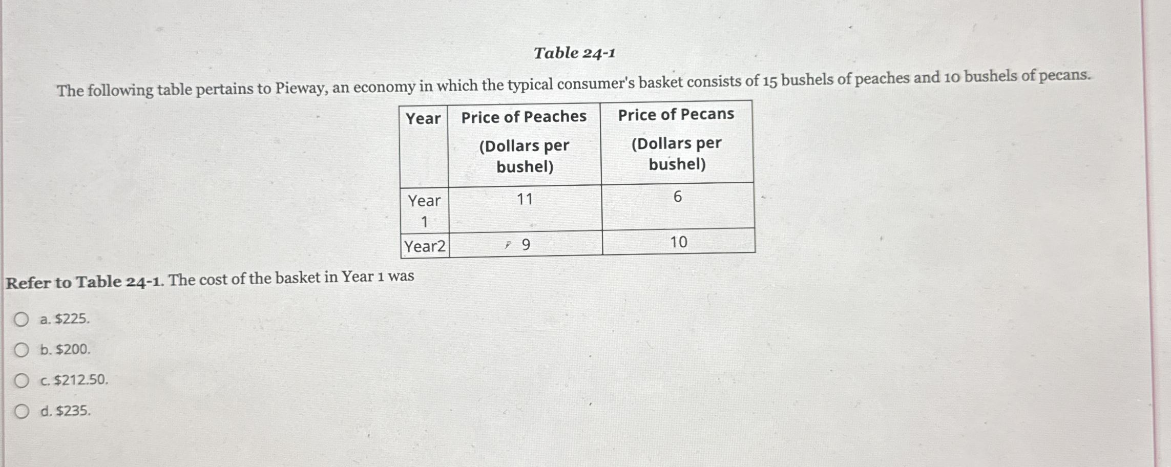 Solved Table 24-1The following table pertains to Pieway, an | Chegg.com