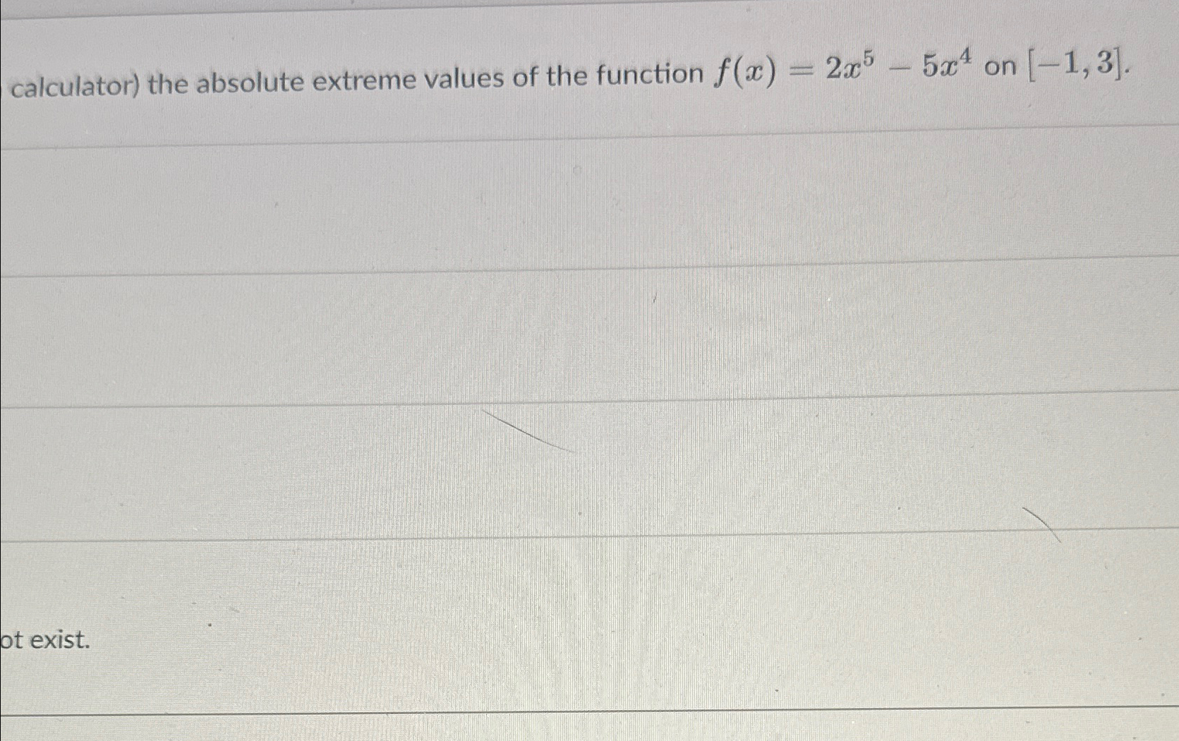 Solved calculator) ﻿the absolute extreme values of the | Chegg.com