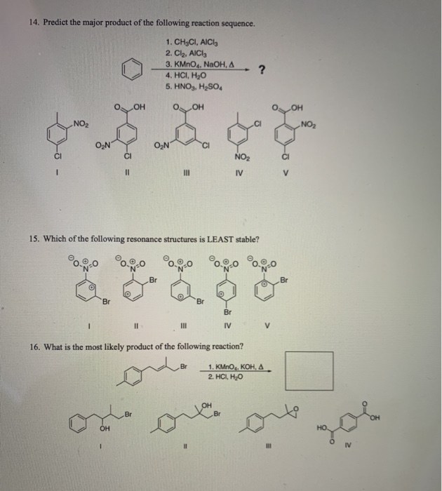 Solved 14. Predict the major product of the following | Chegg.com