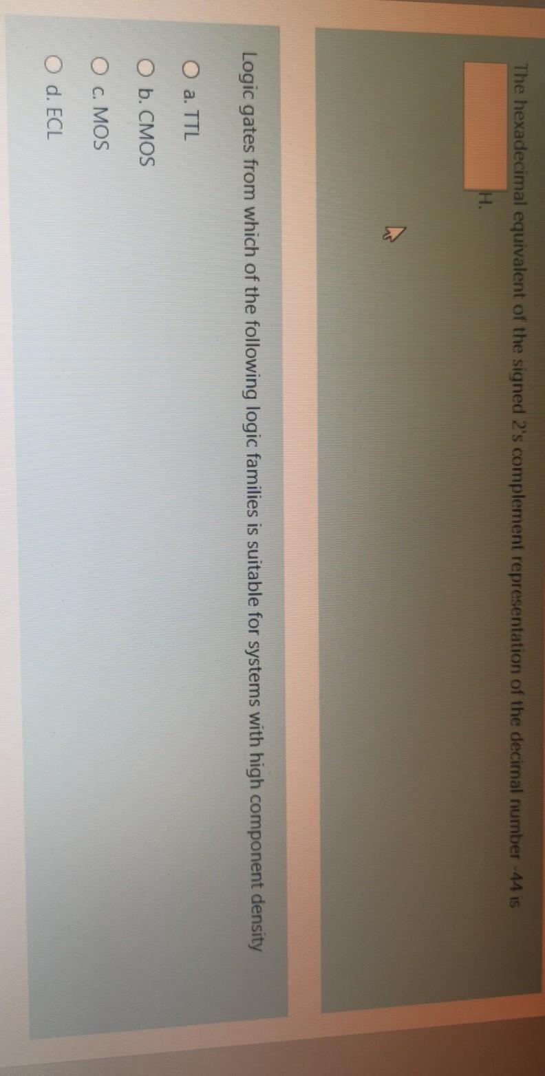 Solved The hexadecimal equivalent of the signed 2's | Chegg.com