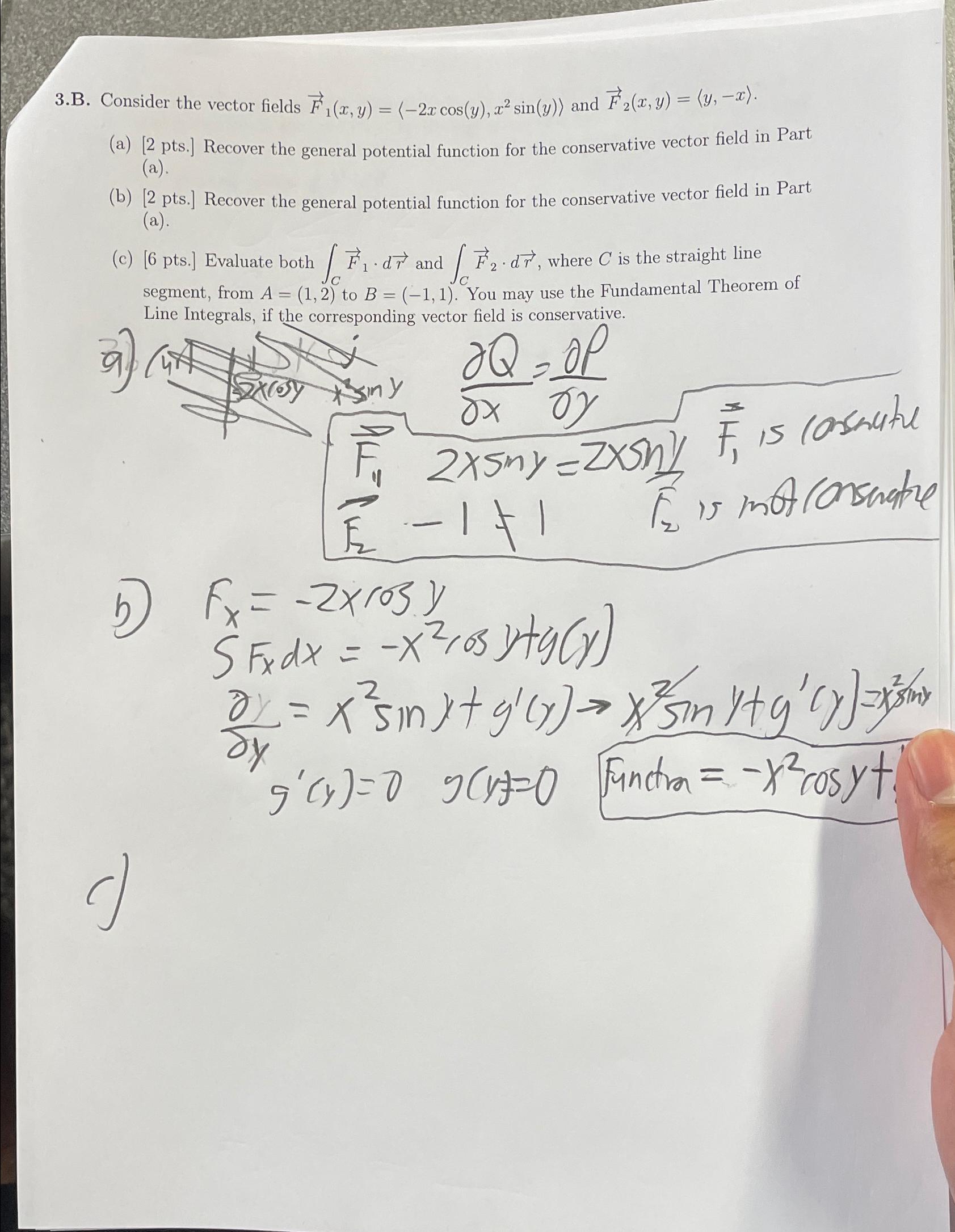 Solved 3.B. ﻿Consider the vector fields | Chegg.com
