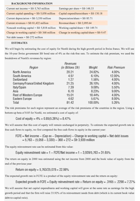19. Use the two-stage FCFE model to compute the value | Chegg.com