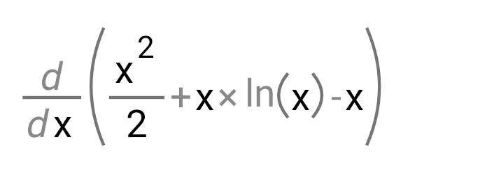 Solved ddx(x22+x×ln(x)-x) | Chegg.com