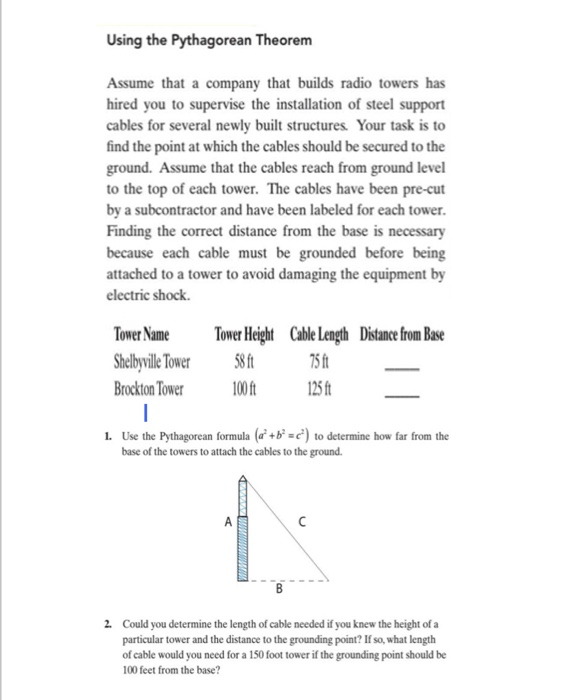 Solved Using the Pythagorean Theorem Assume that a company | Chegg.com