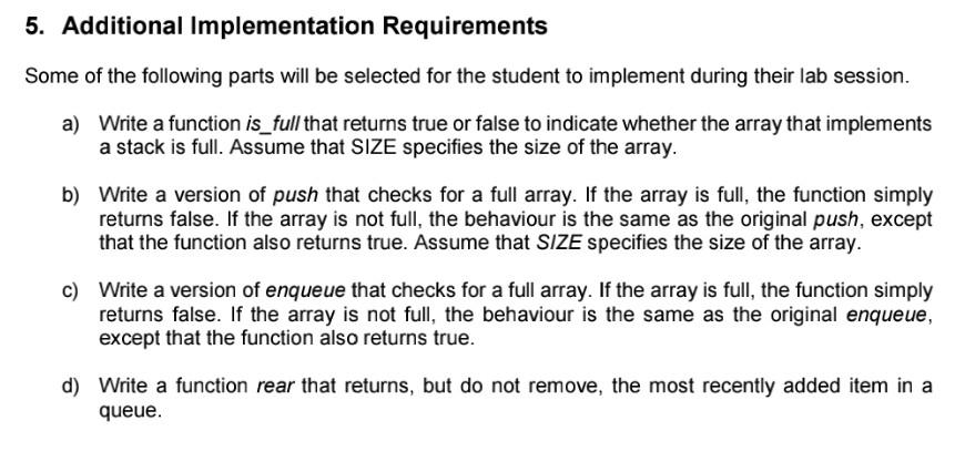 Solved plementation Requirements Write a C program to (i) | Chegg.com