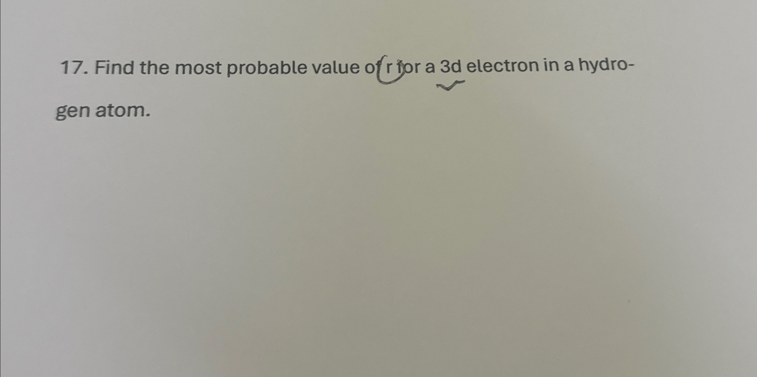 Solved Find The Most Probable Value Of R ﻿ior A 3d Electron