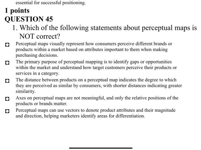 Solved l points QUESTION 45 1. Which of the following | Chegg.com