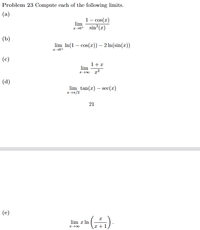 Solved Problem 23 ﻿Compute each of ﻿the following | Chegg.com