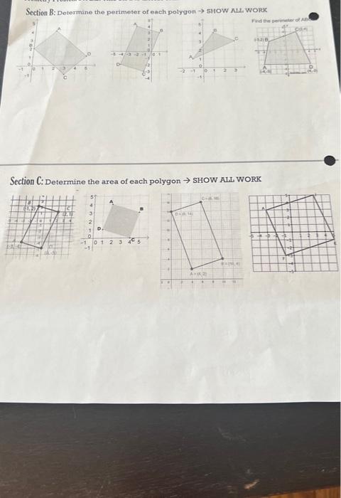 Solved Section B: Determine the perimeter of each polygon → | Chegg.com